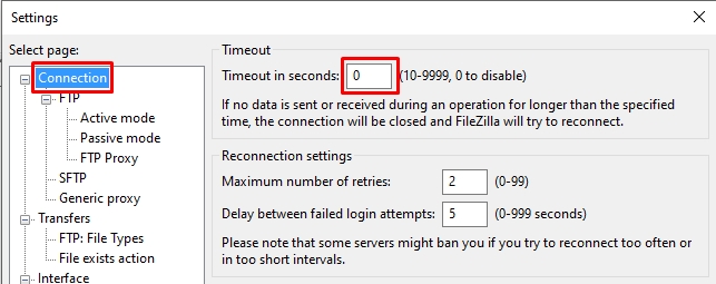 โปรแกรม Filezilla ขึ้น Erorr Connection timed out after 20 seconds of inactivity - วิธีการแก้ ...